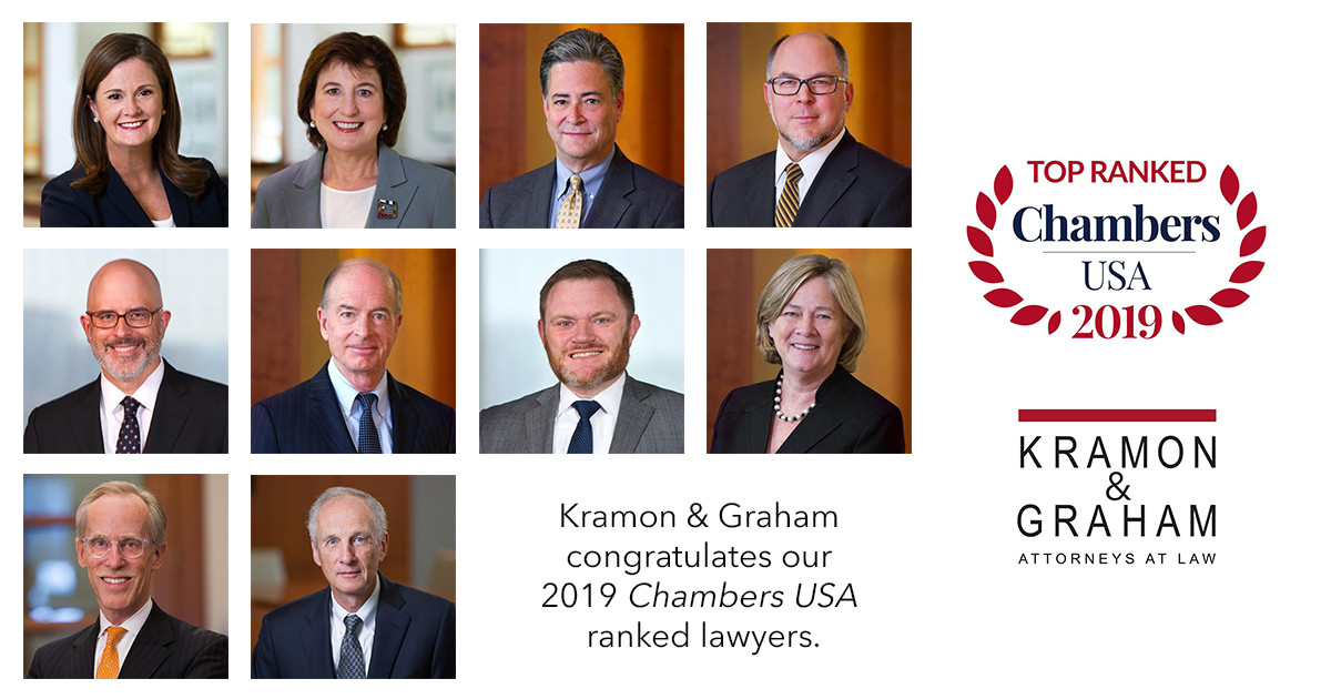 Kramon & Graham maintains top tier ranking in Chambers USA ranking guide